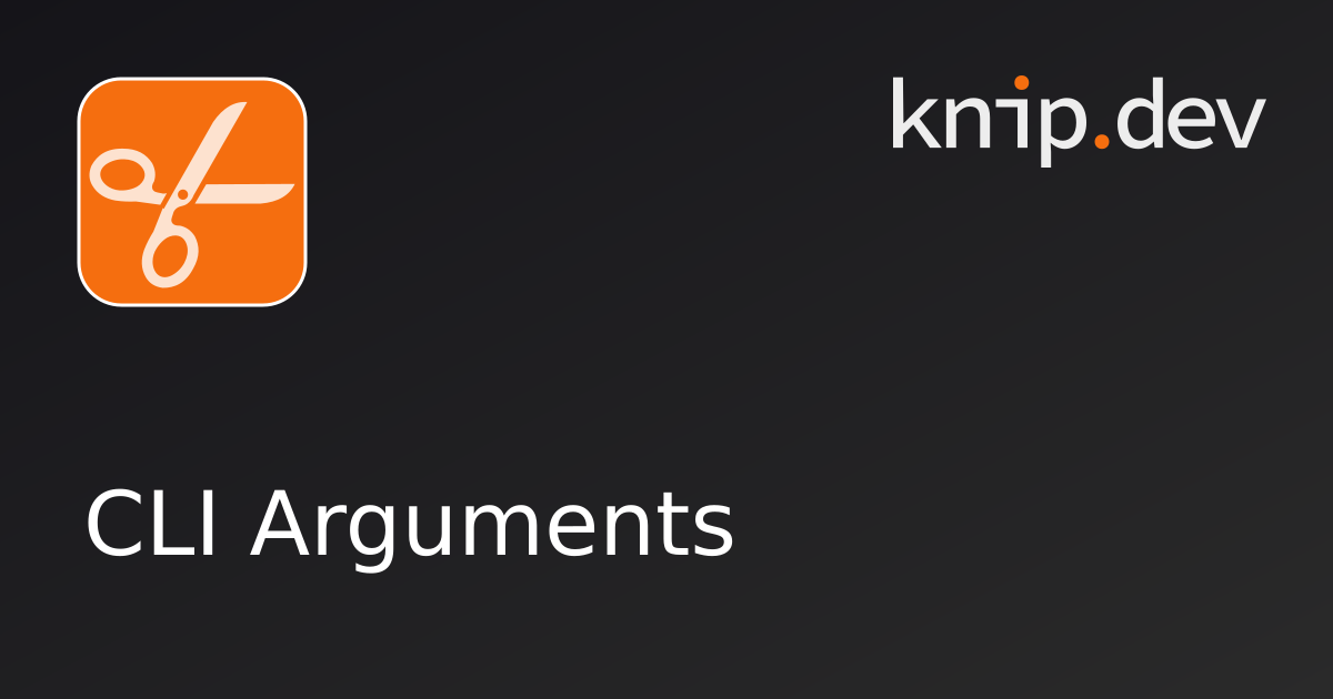 Cli Arguments Knipdev 5771
